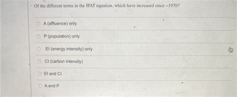 Solved Of The Different Terms In The Ipat Equation Which