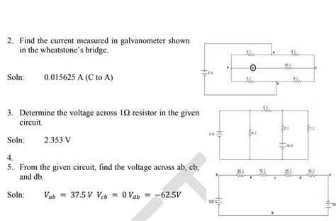 Solved Find The Current Measured In Galvanometer Shown In