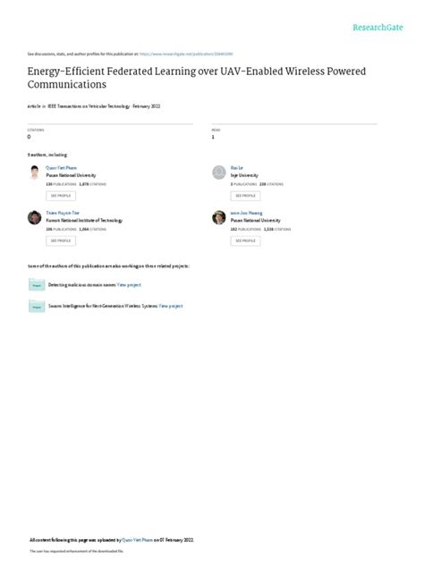 Energy Efficient Federated Learning Over Uav Enabled Wireless Powered Communications Pdf