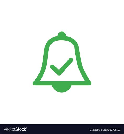 Allow Notifications Bell Icon An Active Alarm Vector Image