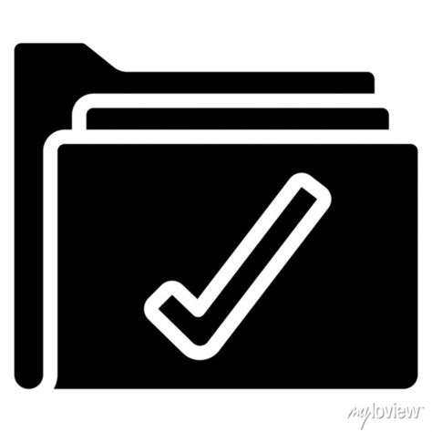 Tick Folder Icon Wall Mural • Murals Check File Folder