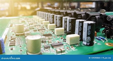 Electronic Components On A Printed Circuit Board Resistor Inductor And Capacitor On Pcb