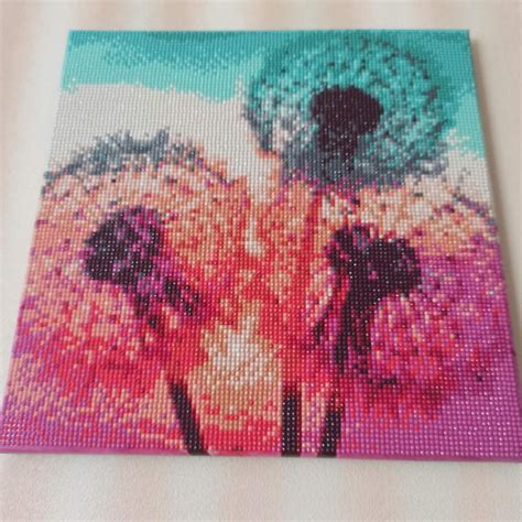 Изысканная картина одуванчики на закате солнца из алмазной мозаики — цена 1900 грн в