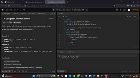 jose rhemita mary l on linkedin codingchallenge longestcommonprefix