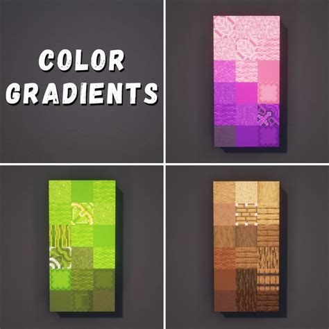 Minecraft Color Gradients Minecraft Blocks Minecraft Designs Minecraft