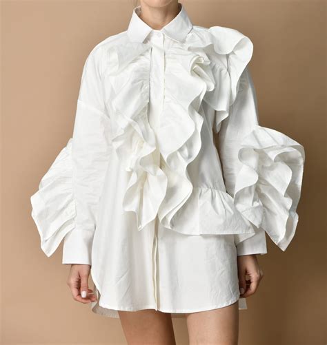 White Shirt With Ruffles