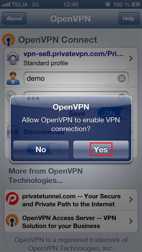 privatevpn openvpn connection on your ios device hostens