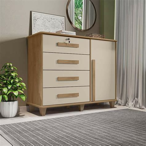 Cômoda Com Sapateira 120cm 4 Gavetas Quarto Grécia Rv Móveis Cinamomo
