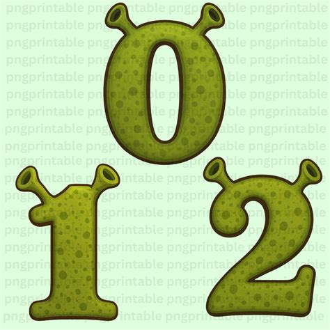 Shrek Birthday Party Decor Png And Svg Digital Download Shrek Numbers