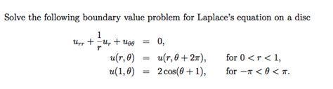 Solve The Following Boundary Value Problem For