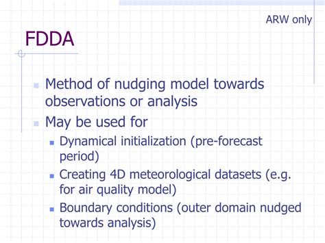 Ppt Wrf Four Dimensional Data Assimilation Fdda Powerpoint Presentation Id 1491874