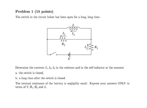 Solved Problem 1 15 Points The Switch In The Circuit Below