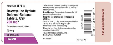 Doxycycline Hyclate Delayed Release Fda Prescribing Information Side