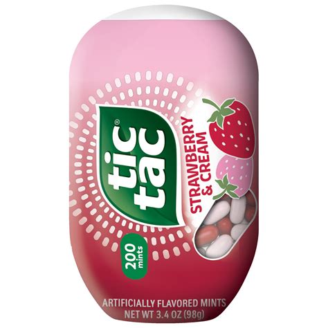Tic Tac Strawberry And Cream Flavored Mints 3 4 Oz Portable Pack On The