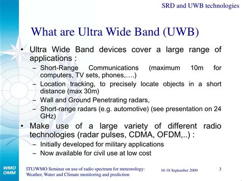 PPT Ultra Wide Band UWB And Short Range Devices SRD Technologies PowerPoint Presentation
