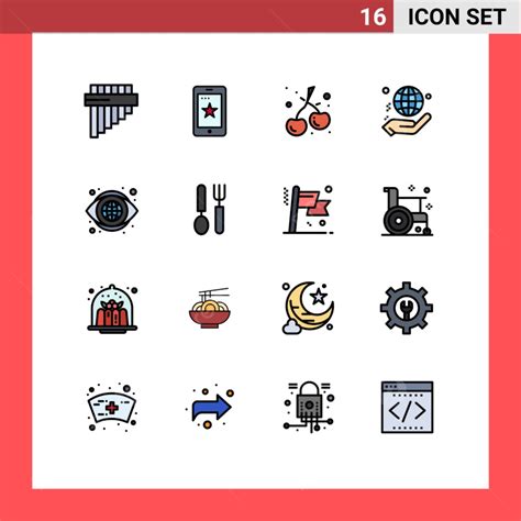 16개의 사용자 인터페이스 플랫 컬러 채워진 라인 팩의 현대적인 기호 및 모양 기호 보기 팬 깃발 Png 일러스트 및 벡터 에 대한 무료 다운로드 Pngtree