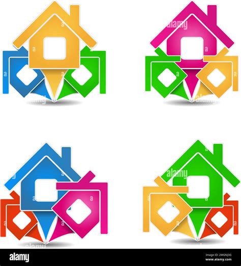 Set Of House Icons Design Elements For Your Logo Vector Eps10 Illustration Stock Vector Image