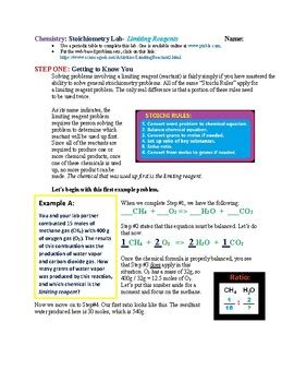 Advanced Stoichiometry The Limiting Reagent By Creative Curricula