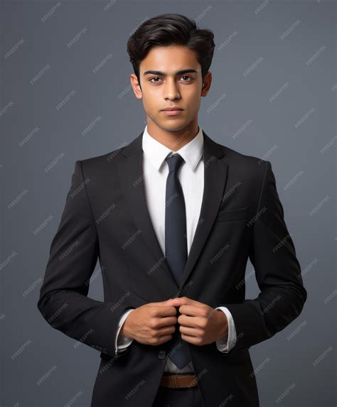Premium Photo Poised Indian College Boy In Tailored Formal Suit