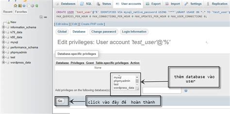 Cách tạo Database và User trong Phpmyadmin Thích Học Hỏi