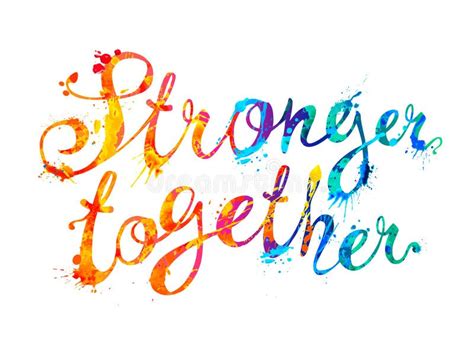 Stronger Together Vector Colorful Words Stock Vector Illustration Of