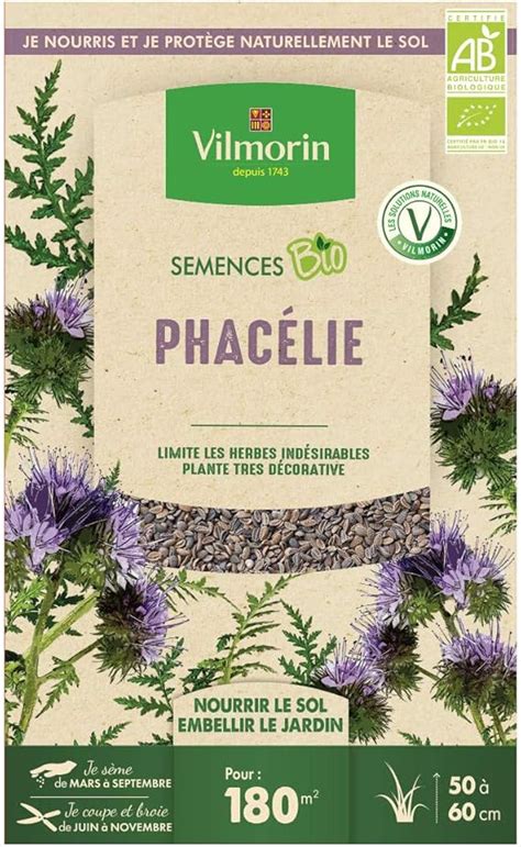 Vilmorin Graines De Phacélie Bio Boite De 375 Grs Amazon Fr Jardin