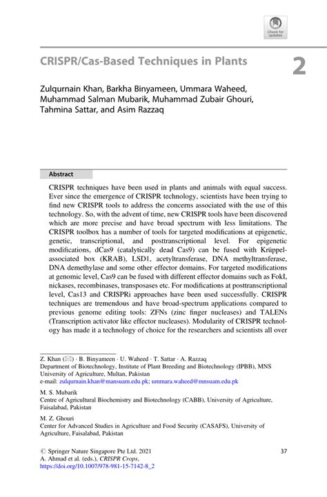 Pdf History And Classification Of Crispr Cas System