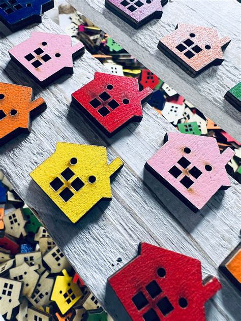 Miniature House Trinket Wood Cut House Object Cabin Trinket Letter H A Speech And Smile