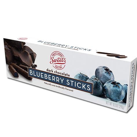 Sweets Dark Chocolate Blueberry Sticks 105oz Box Blair Candy Company