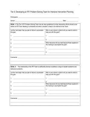 Fillable Online Tier 3 Developing An RTI Problem Solving Team For Fax Email Print PdfFiller