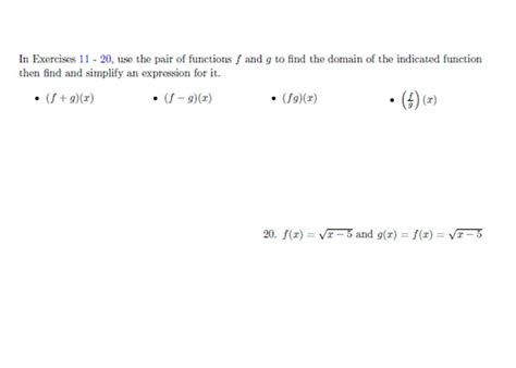 Solved In Exercises 11 20 Use The Pair Of Functions F And
