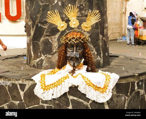 A Large Bust Replica Of Black Nazarene Is Being Displayed At Plaza