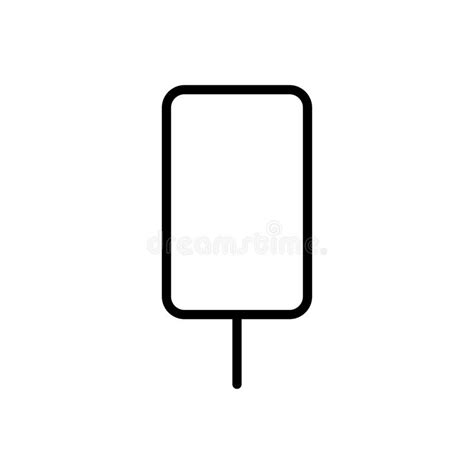 Vector Black Line Icon Dead Device Isolated On White Background Stock