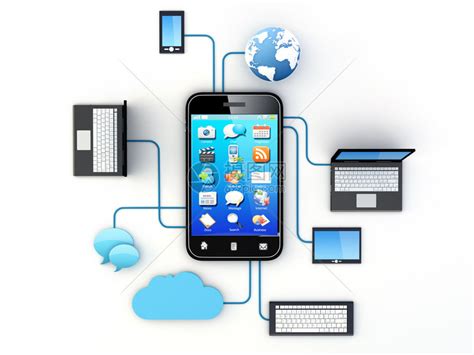连接到云服务器的智能手机和家庭电子设备高清图片下载 正版图片503476646 摄图网