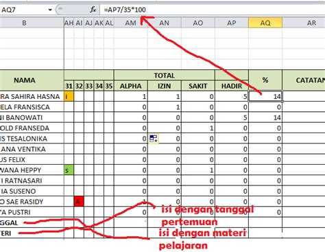 Tutorial Membuat Absensi Otomatis Di Excel 2010 Guru Geografi