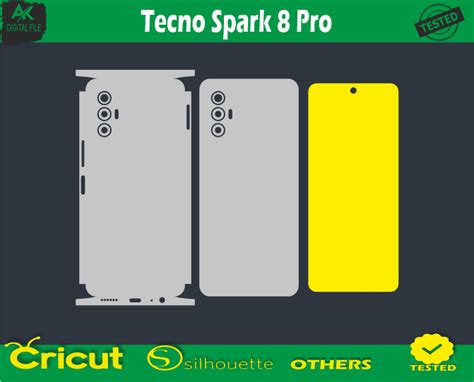 Tecno Spark 8 Pro Skin Vector Template Ak Digital File