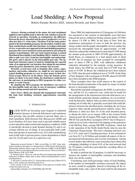 pdf load shedding a new proposal
