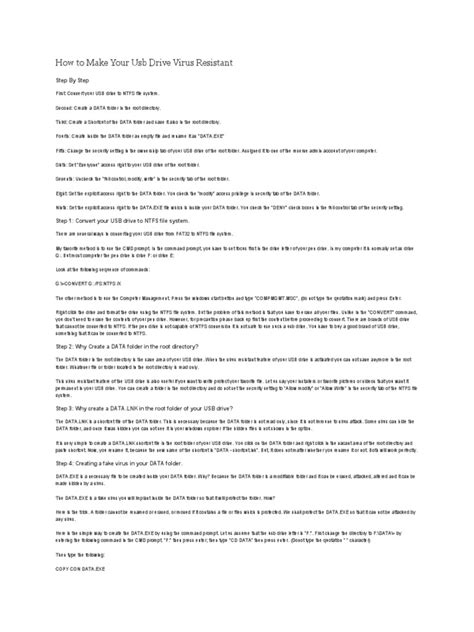 How To Make Your Usb Drive Virus Resistant A Step By Step Guide To Hardening A Usb Drive