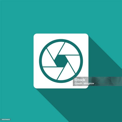 카메라 셔터 아이콘 긴 그림자와 격리입니다 평면 디자인입니다 벡터 일러스트 레이 션 겉창에 대한 스톡 벡터 아트 및 기타 이미지 겉창 겨냥 광학 기기 Istock