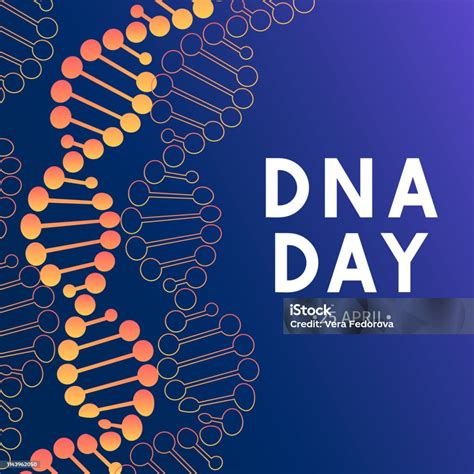 인간 Dna 분자의 네온 나선 Dna 일 타이포 그래피 포스터입니다 과학 개념 벡터 일러스트입니다 배너 전단지 브로셔 인사말