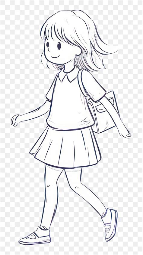 Girl Walking Drawing
