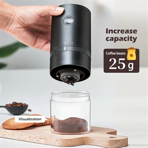 Usb 충전식 휴대용 전기 커피 그라인더 홈 야외 블렌더 전문 조정 가능 커피콩 주방용 그라인딩 Aliexpress