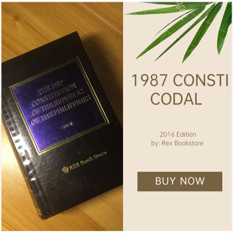 Consti 2016 1987 Philippine Constitution Codal Rex Lazada Ph