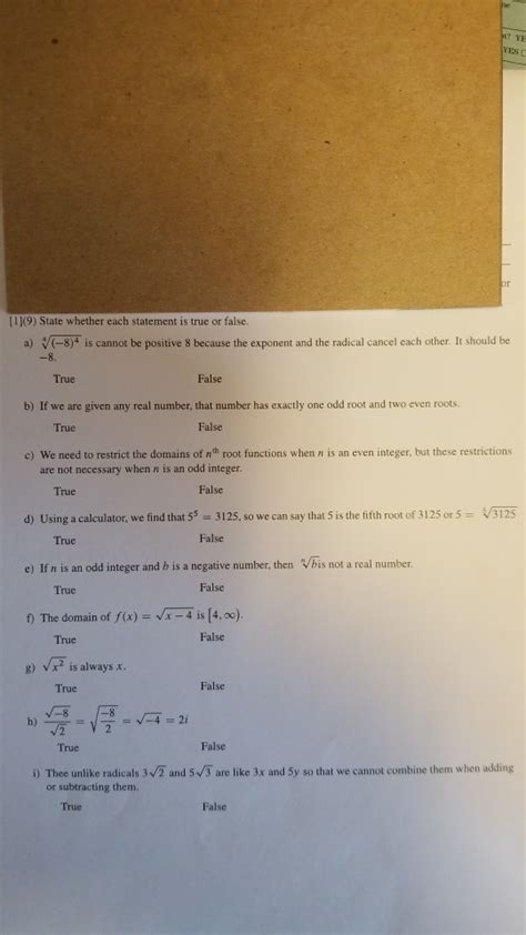 Solved State Whether Each Statement Is True Or False Chegg Com