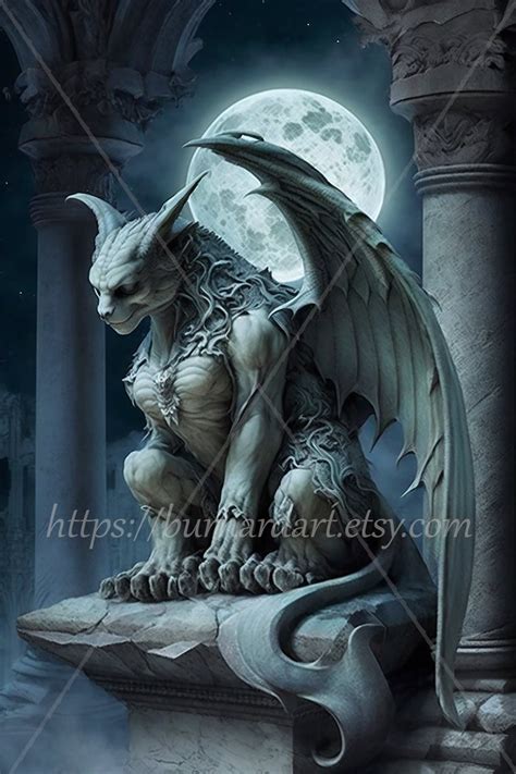 Gargoyles Digital Download Medieval Griffins Gothic Greek Mythology
