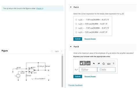 Solved Part A The Op In The Circuit In The Figure Is Chegg Com