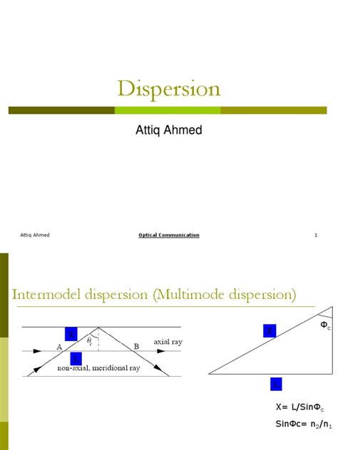 Lecture 5 Dispersion In Single Mode Fiber Pdf Dispersion Optics Resonance