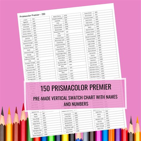 Prismacolor Premier Colored Pencil Swatch Charts