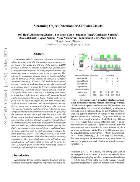 Streaming Object Detection For 3 D Point Clouds Deepai