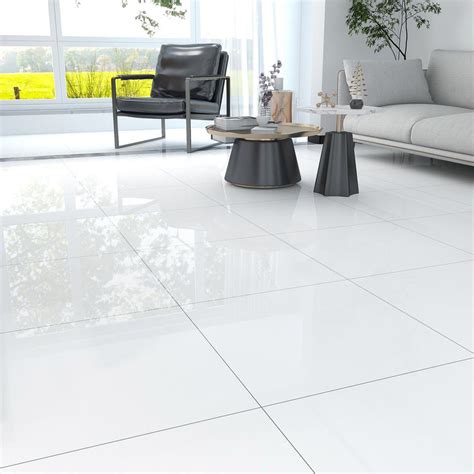 Magnum Super White Polished Porcelain Floor And Wall Tile Qube Tiles